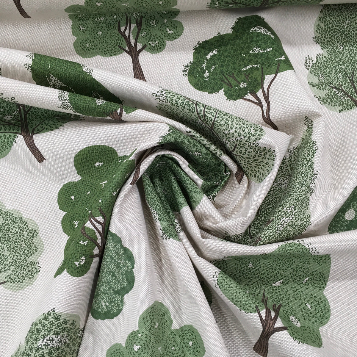 Green Trees Linen Look Print